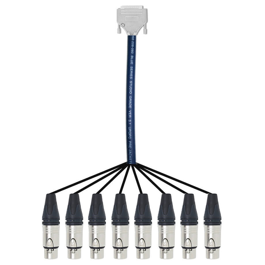 Van Damme DB25 to 8x female XLR Cable – KMR Audio